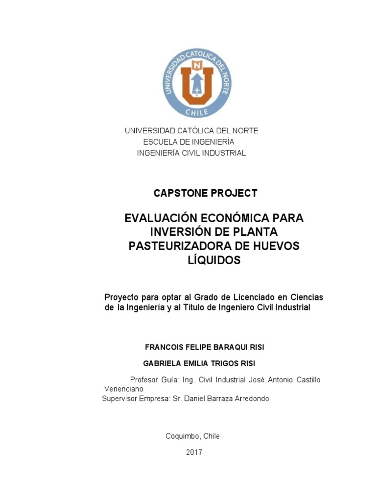 Capstone Project 2.0 Planta Pasteurizadora Santa Elvira | PDF