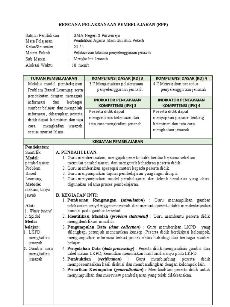 LKPD Penyelenggaraan Jenazah | PDF