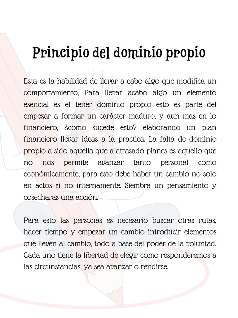 Dominio Personal y Cambio Financiero | PDF