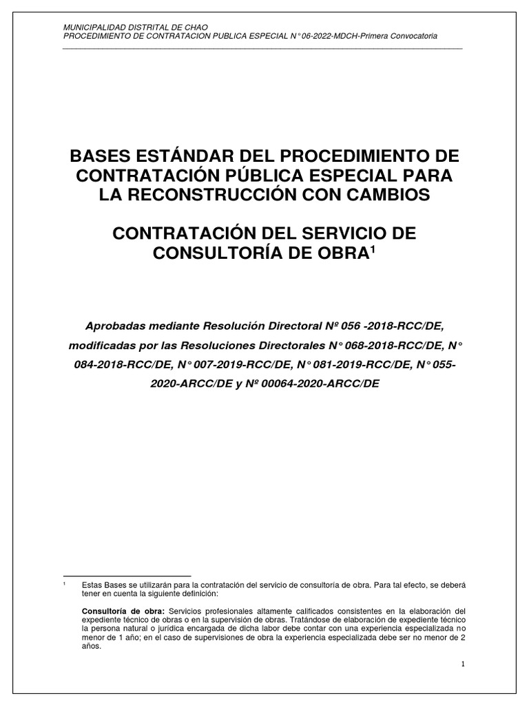 Bases Administ PEC 06 Superv Carretera Tanguche | PDF | Apelación | Bancos