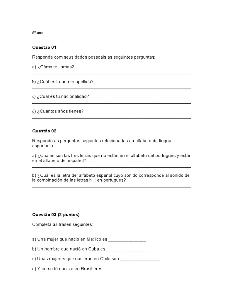 6º Ano | PDF | Relaciones personales, crianza y desarrollo personal