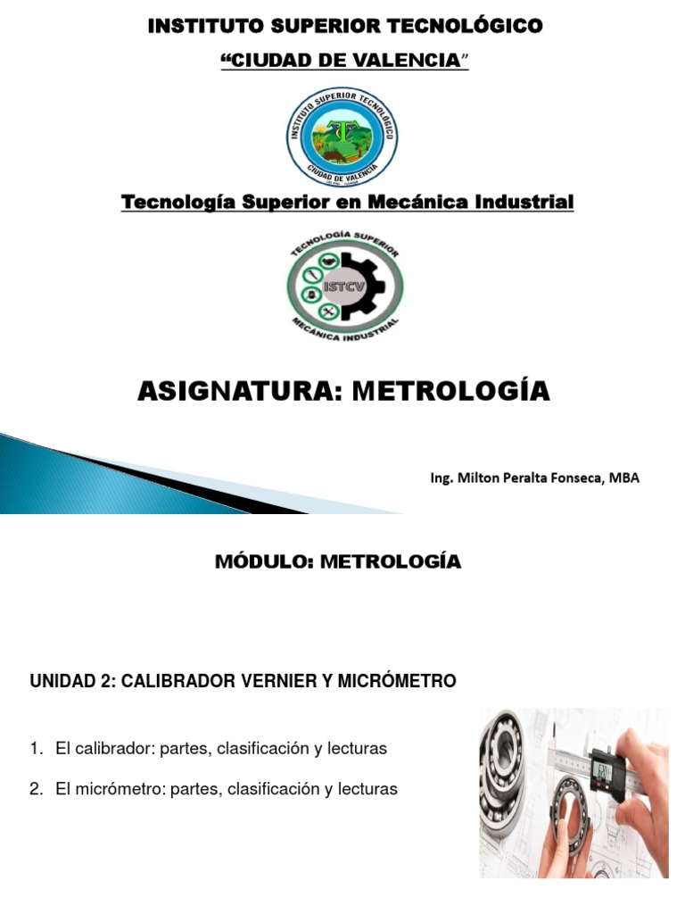 Partes y Uso del Calibrador Vernier | PDF | Medición | Metrología