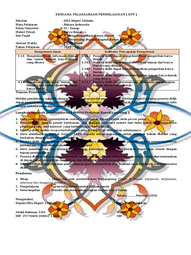 RPP Materi Karya Ilmiah KD 3.14 Dan 4.14 | PDF RPP Materi Karya Ilmiah KD 3.14 Dan 4.14 | PDF