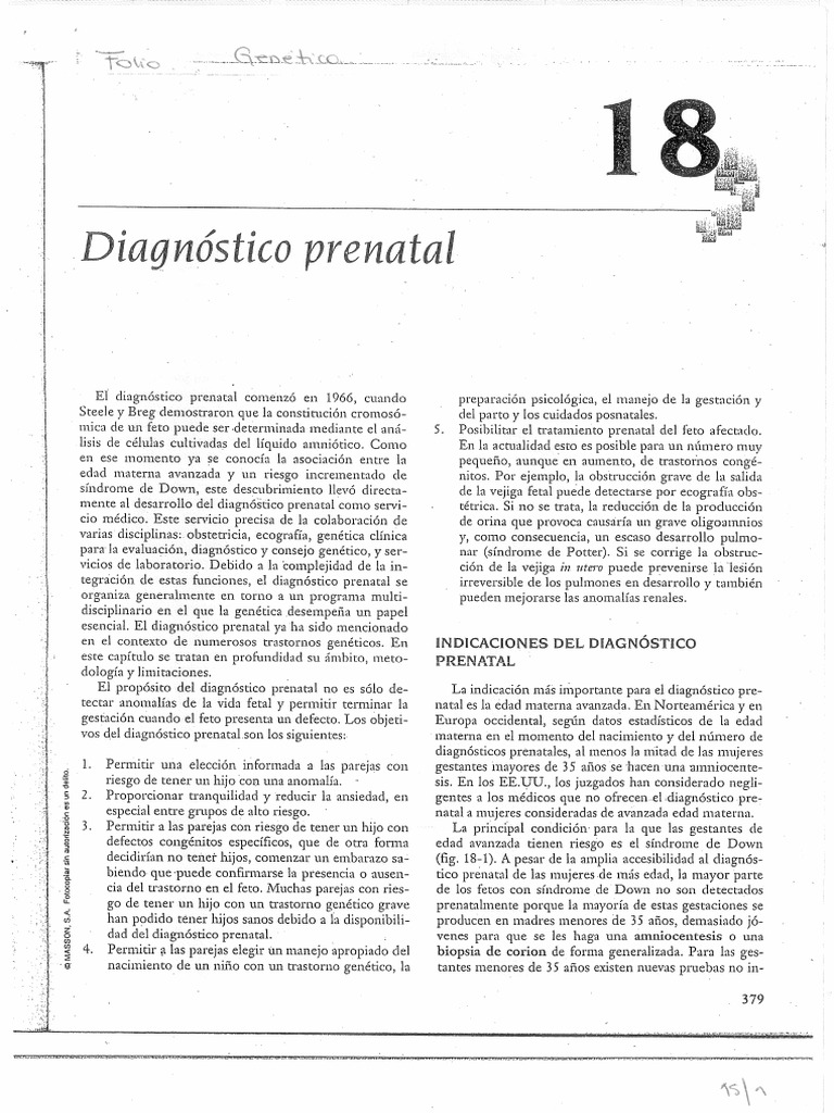Folio Nº2 - Diagnostico Prenatal | PDF