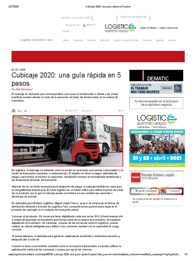 Guía para Cubicaje de Mercancías | PDF | Logística | Transporte