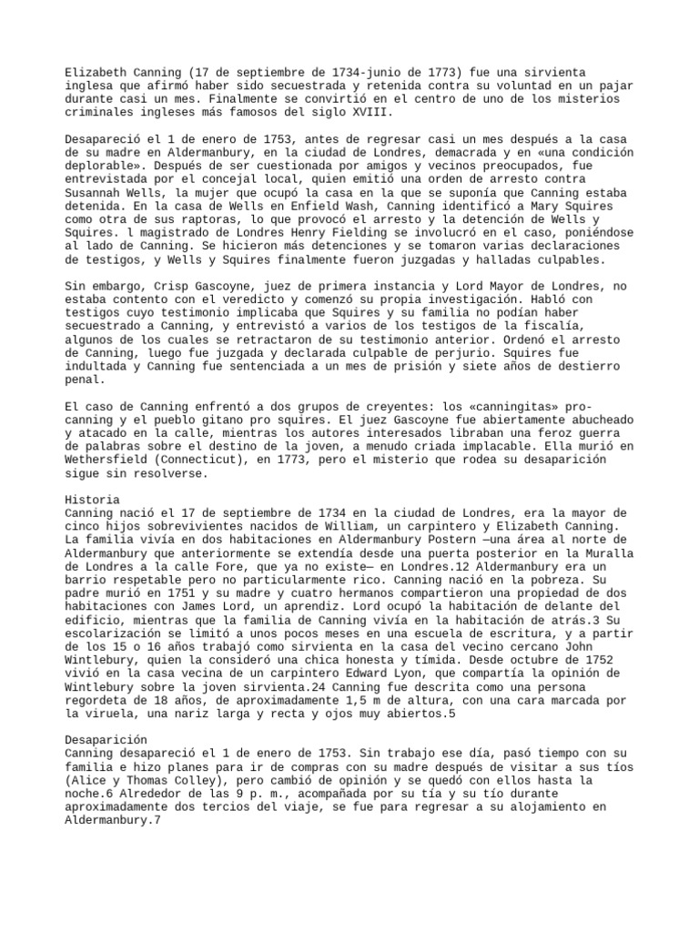 Caso Elizabeth Canning | PDF