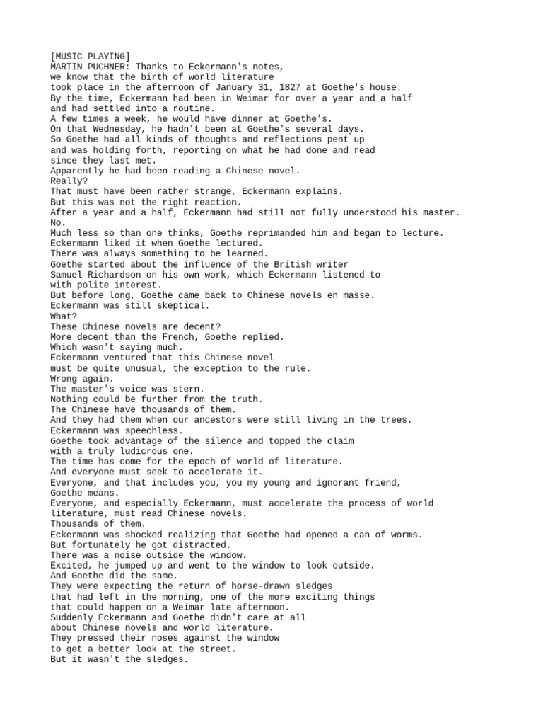 WLX 1-7 Goethe BirthOfWorldLiterature v6 - Edxmstr-En | PDF