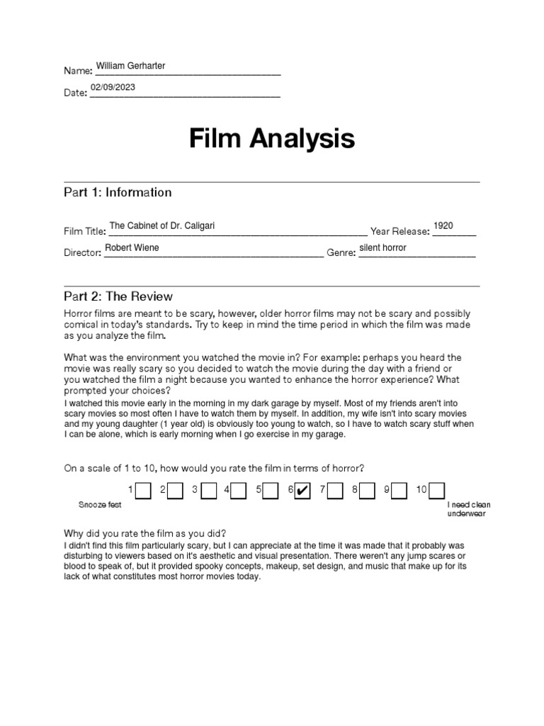 Early Horror Masterpiece Analysis | PDF | Horror Films