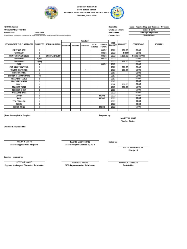Form Accountability 1 | PDF
