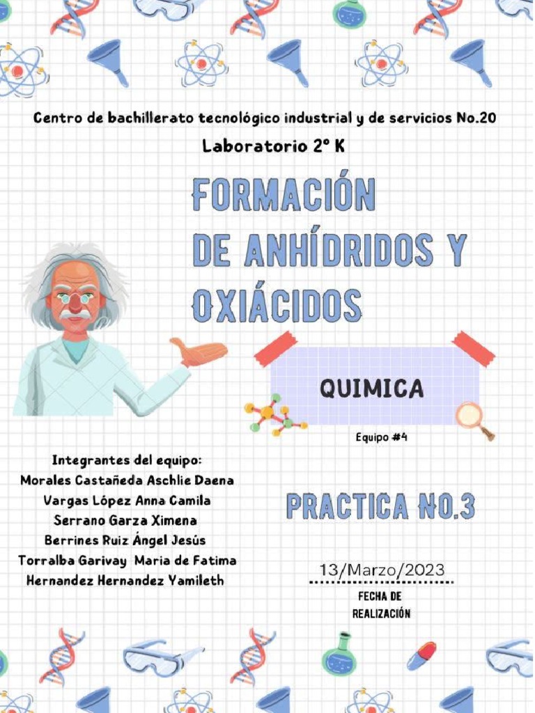 Práctica 3 Formación de Anhidridos y Oxiácidos | PDF | Óxido | Ácido ...