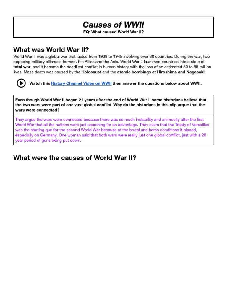Causes of WWII | PDF | Travel | History