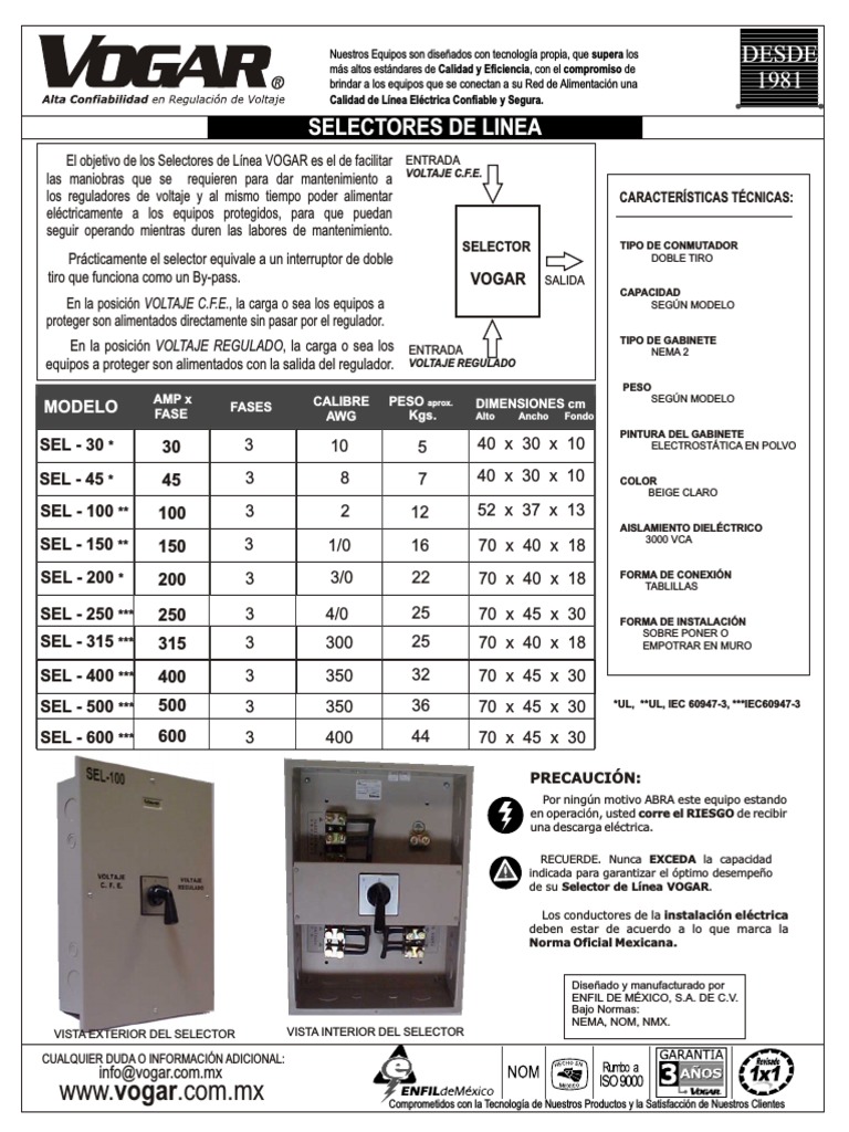 Selectores de Línea | PDF | Electricidad | Ingenieria Eléctrica