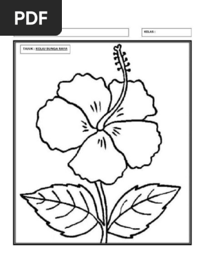 Bunga Raya Colouring Page