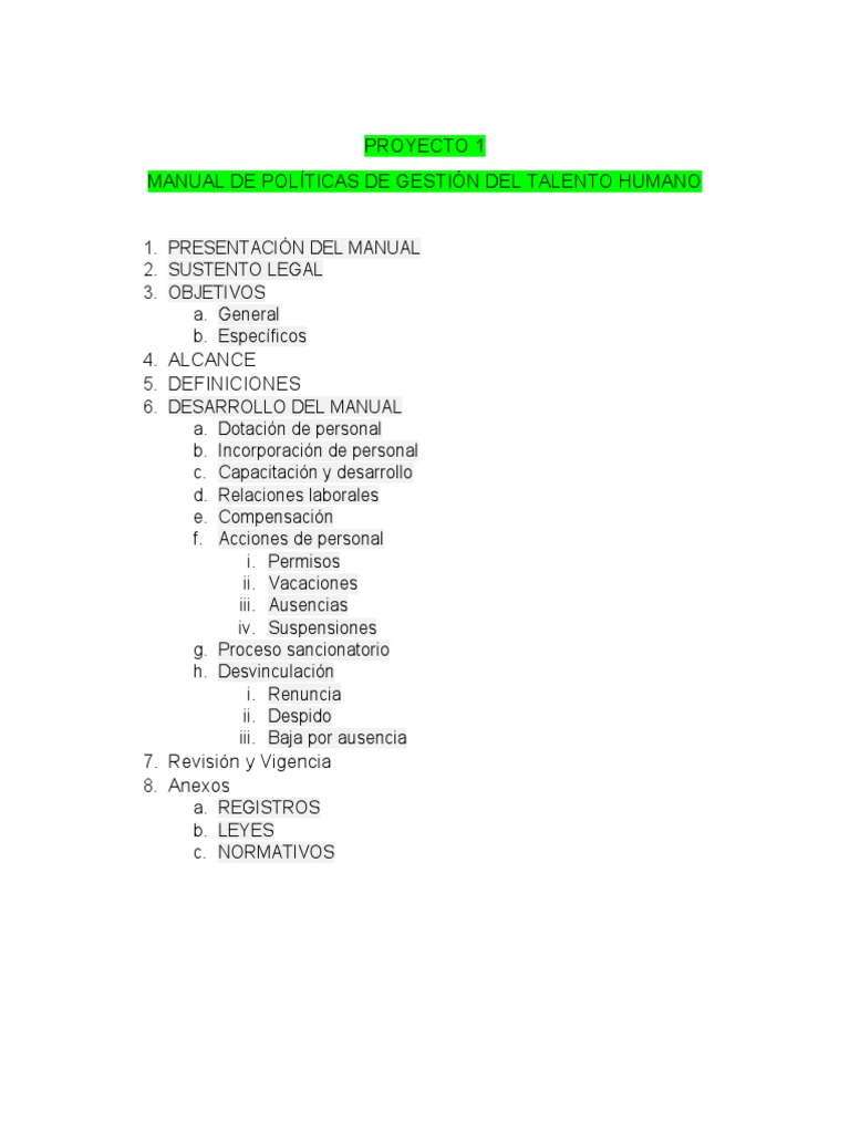Estructura Proyecto Ejemplo 1 | PDF