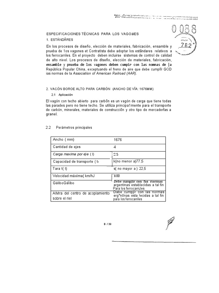 Ensamble y Pnueba de Los Vagones Deben Cumpir Con Las Nomnas de - A ...