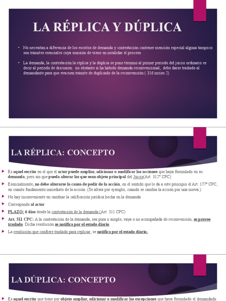 La Réplica y Dúplica Resumen | PDF