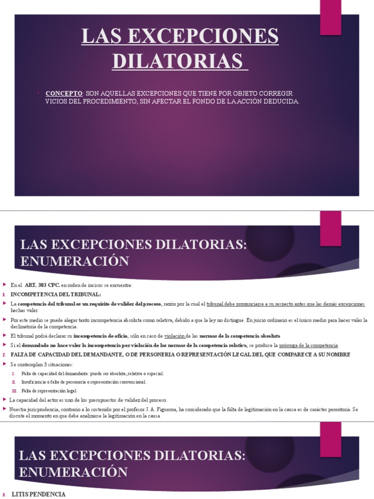 Las Excepciones Dilatorias Resumen | PDF