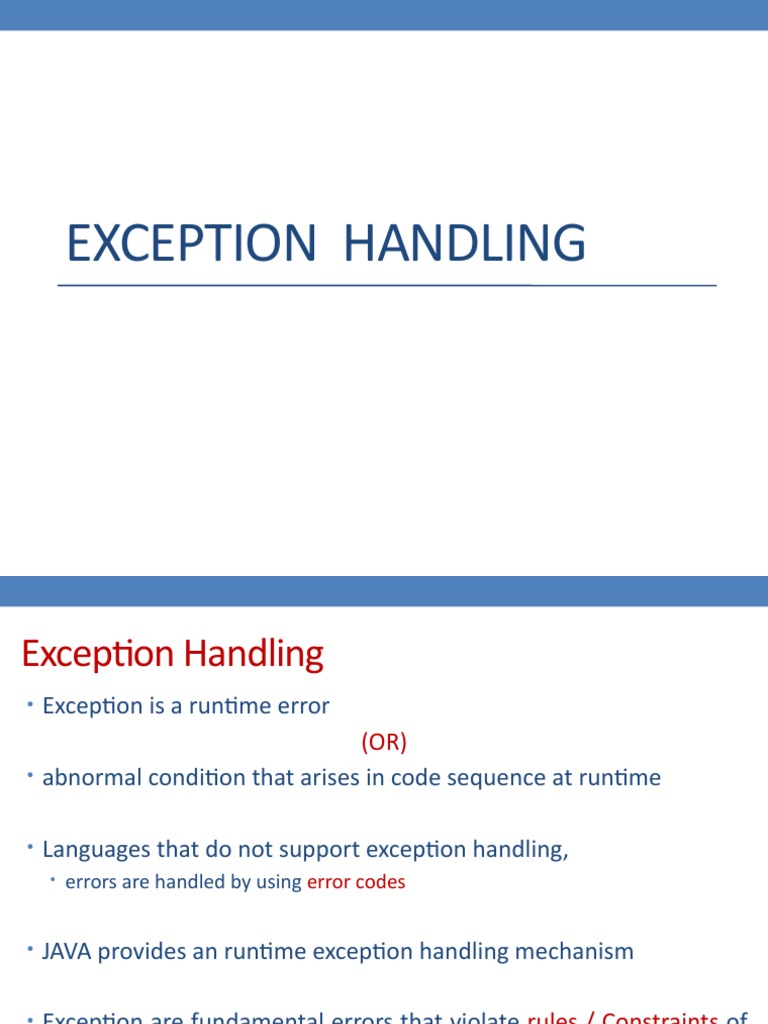 U03-Exception Handling | Download Free PDF | Method (Computer Programming) | Control Flow