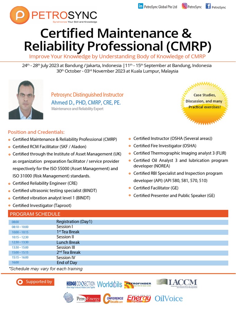 PetroSync - Certified Maintenance Reliability Professionals 2023 | PDF | Reliability Engineering ...