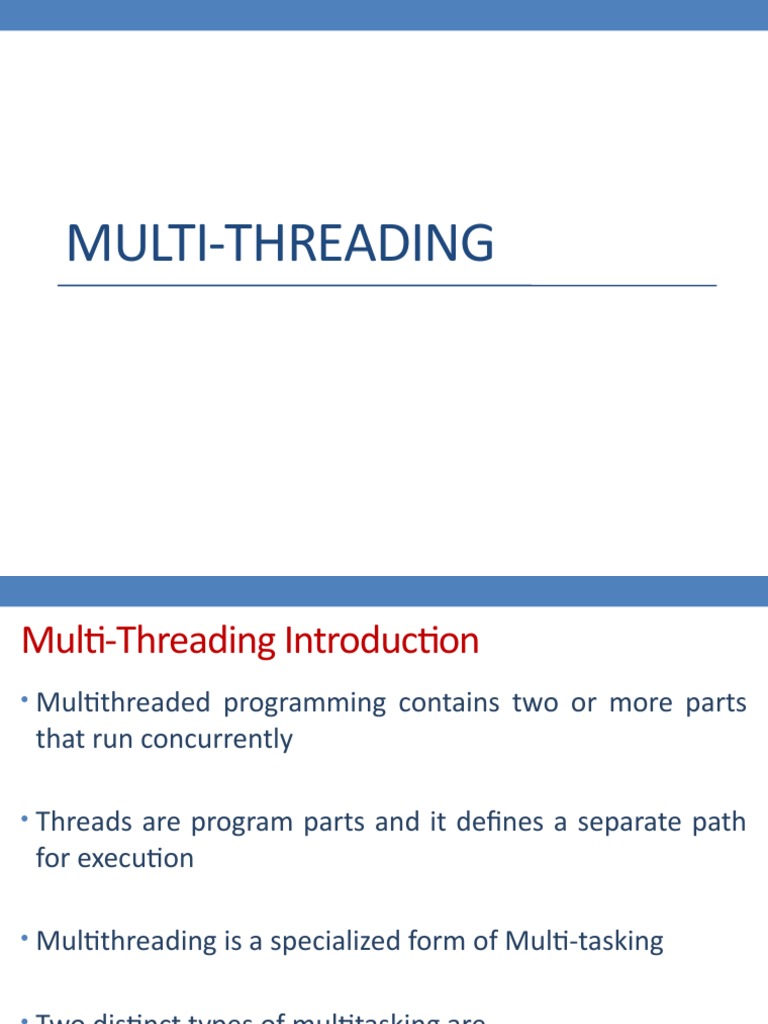 U03 Multi Threading Pdf Thread Computing Method Computer Programming