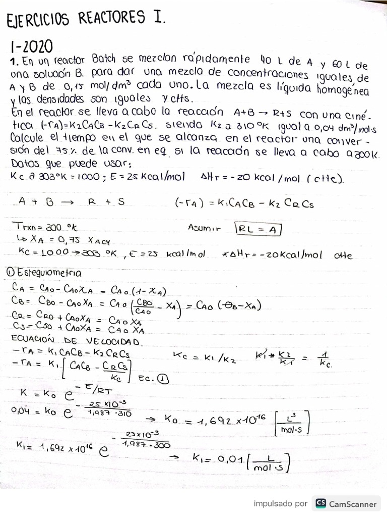 Ejercicios Reactores | PDF