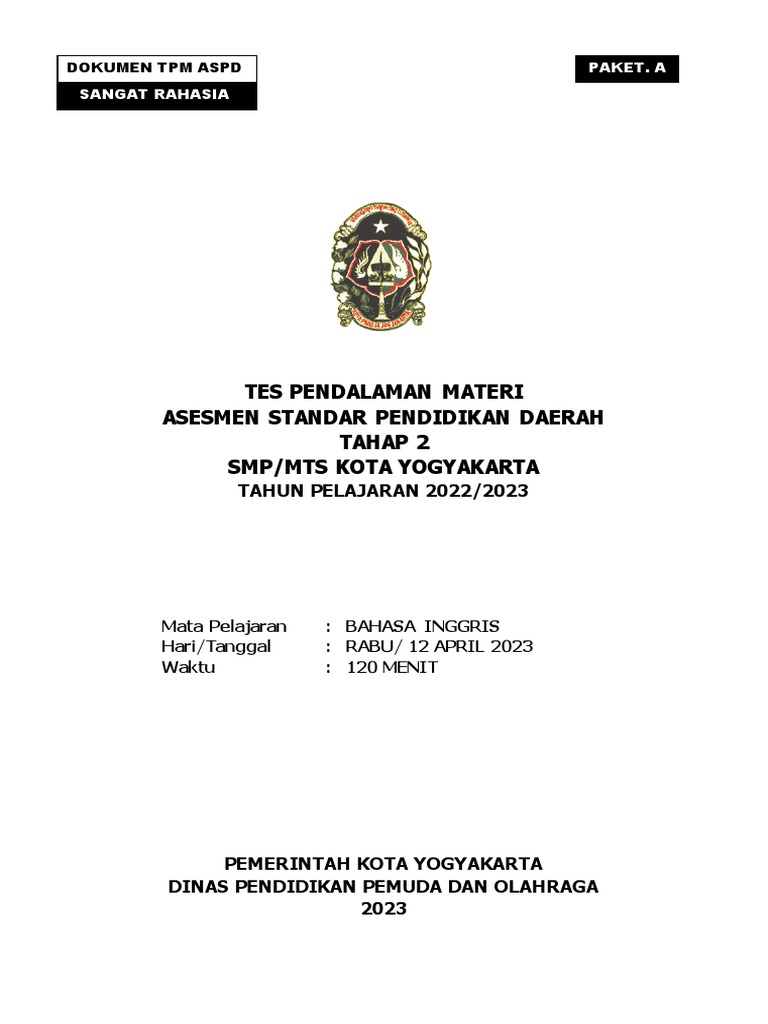 Bhs. Inggris PKT A | PDF