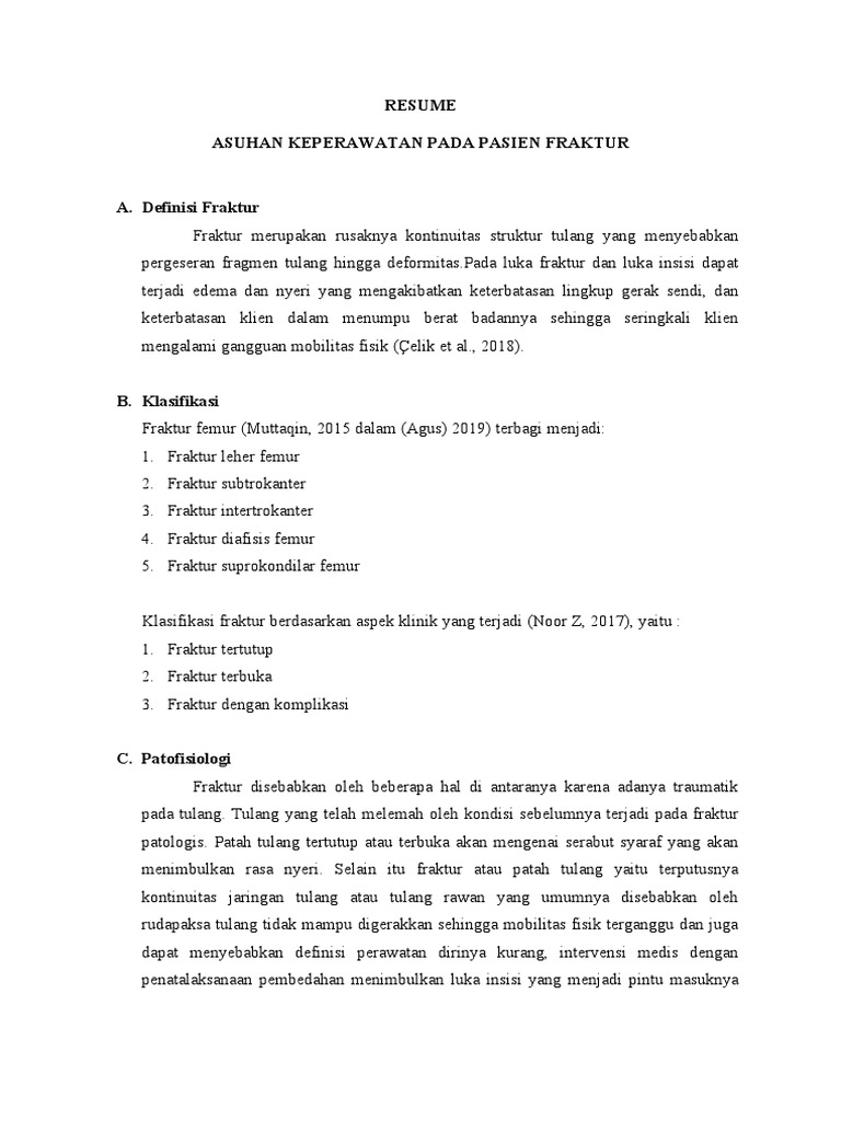 2 Resume Asuhan Keperawatan Fraktur | PDF 2 Resume Asuhan Keperawatan Fraktur | PDF