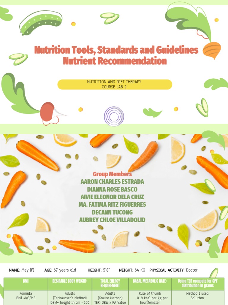 LAB 2 - NADT - Nutrition Tools, Standards and Guidelines Nutrient ...