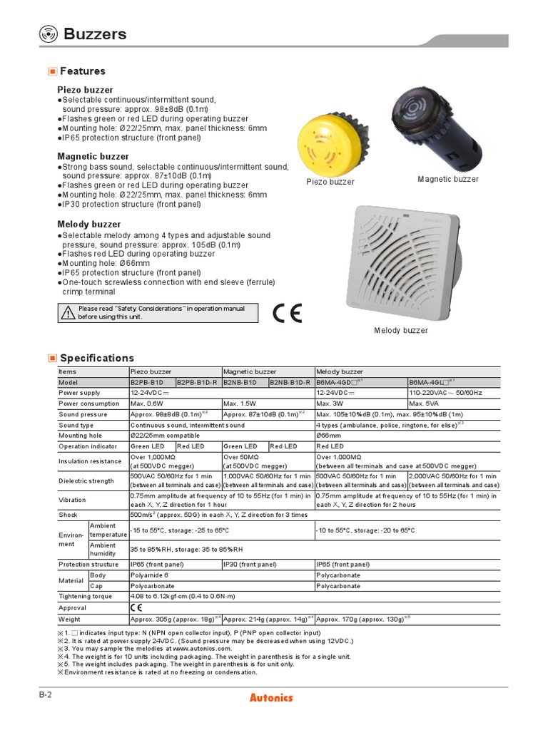 Autonics b2pb b2nb Datasheets | PDF