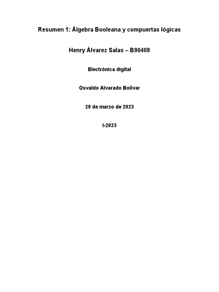 Álgebra Booleana y Compuertas Lógicas | PDF | Álgebra de Boole | Enseñanza de matemática