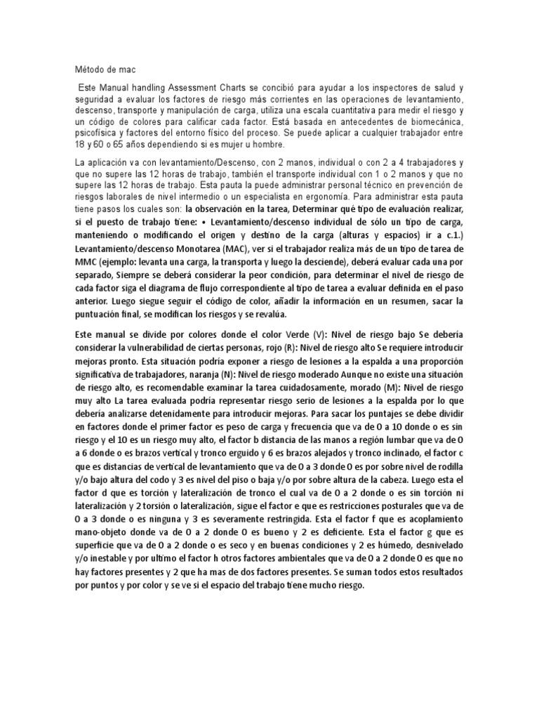 Método de Mac | PDF | Factores humanos y ergonomía