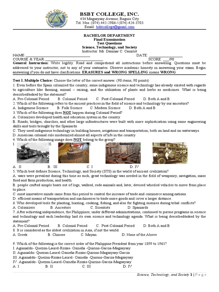 Test Question-Midterm Exam (Diploma) | PDF