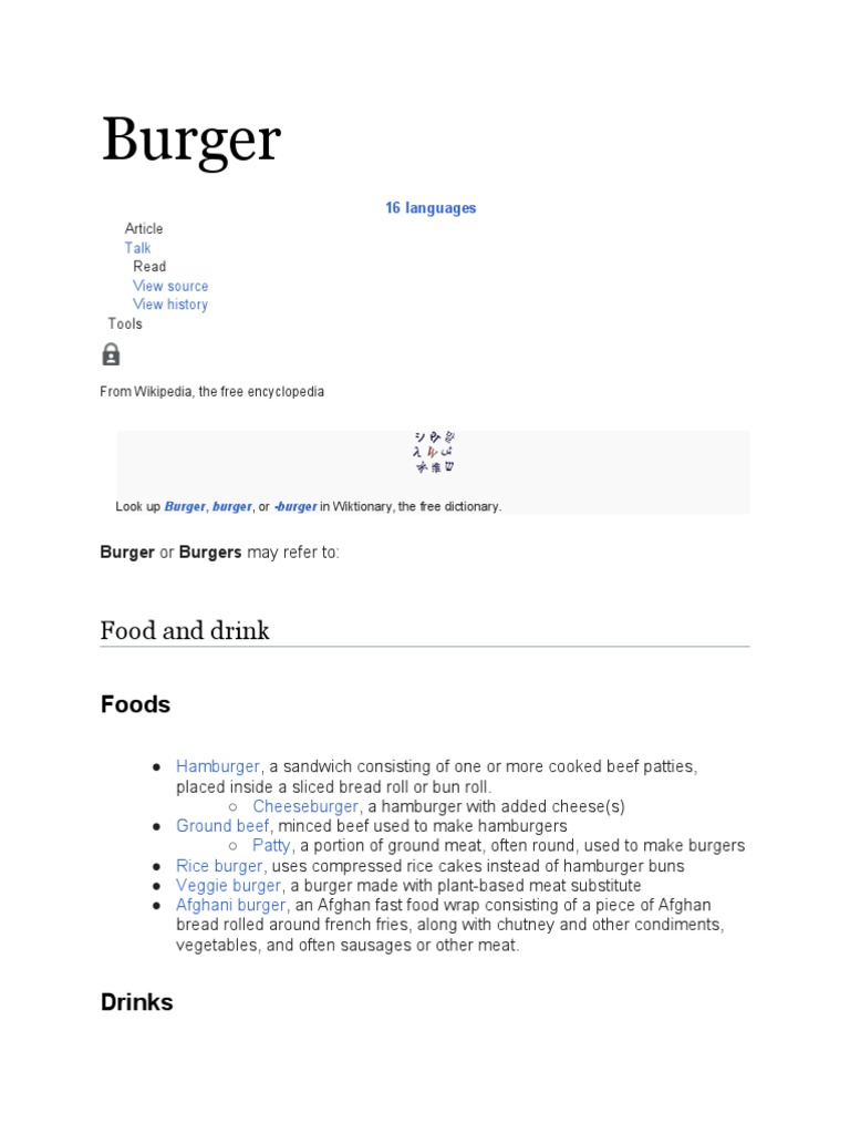 Burger | PDF | Hamburgers | Foods