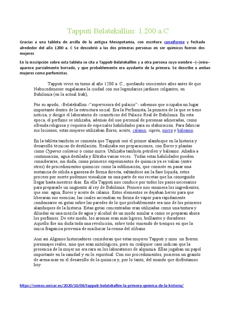 Tapputi Belatekallim | PDF