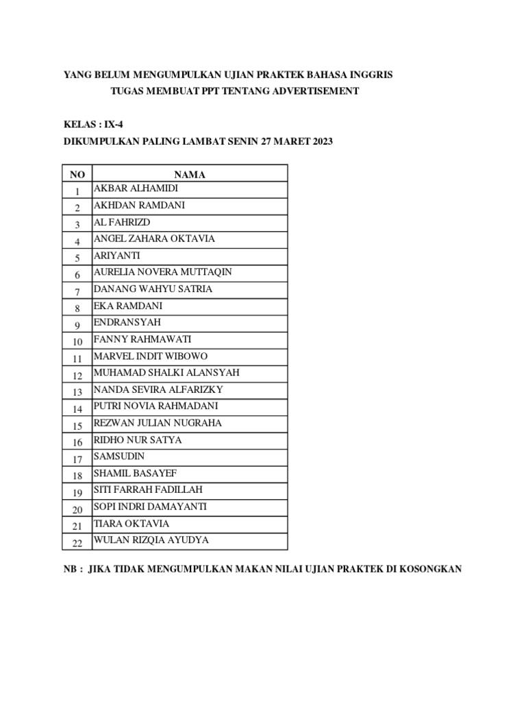 94 BLM Mengumpulkan PPT Advertisement | PDF