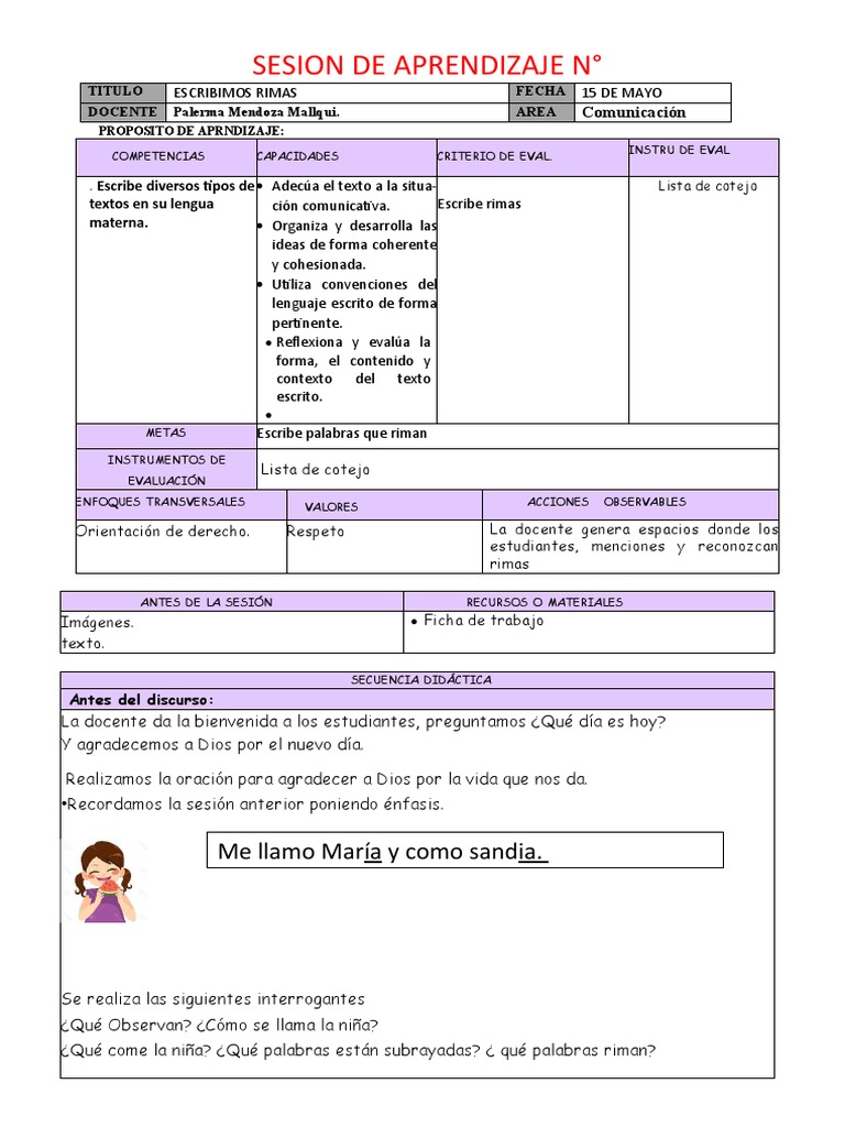 Sesion de Aprendizaje 4 | PDF