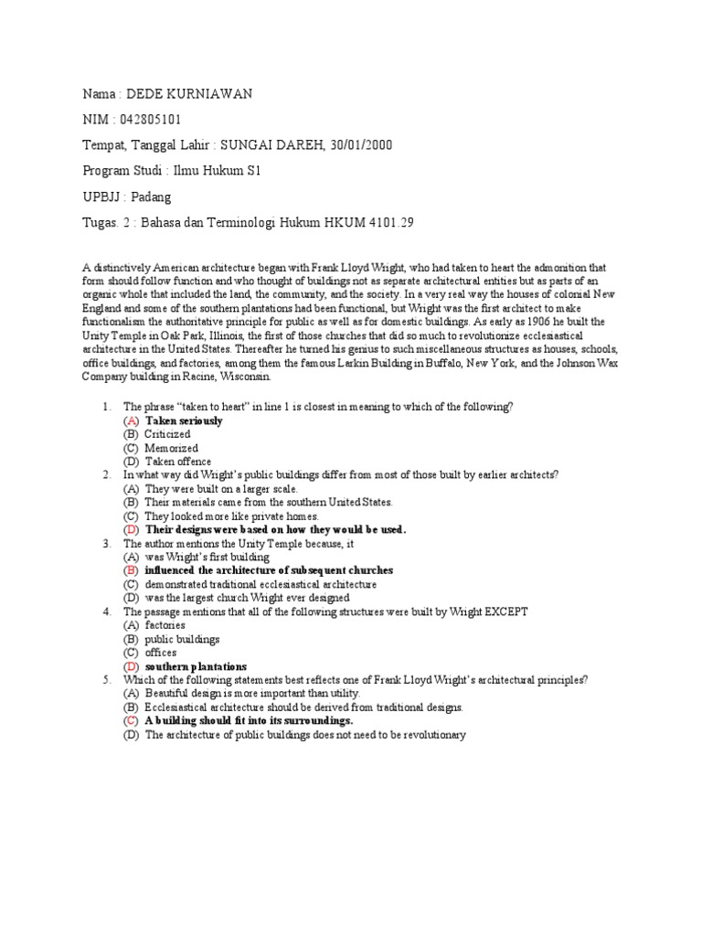 Tugas. 2 Bahasa Dan Terminologi Hukum HKUM 4101.29 | PDF