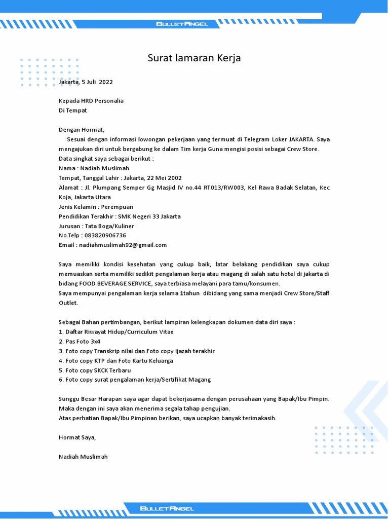 Lamaran Crew Store Nadiah Muslimah | PDF | Karier & Perkembangan
