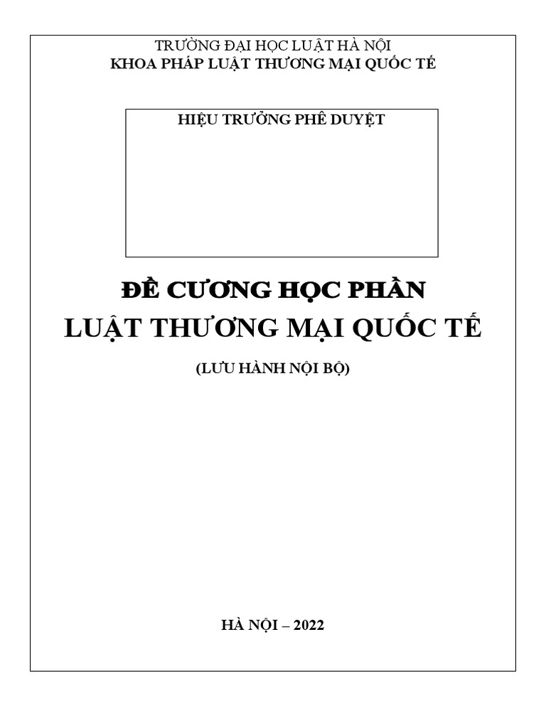Luật TMQT - 3TC | PDF