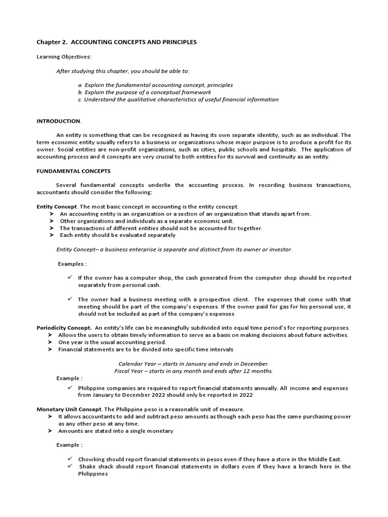 Accounting Concepts and Principles: Fundamental Concepts, Generally ...
