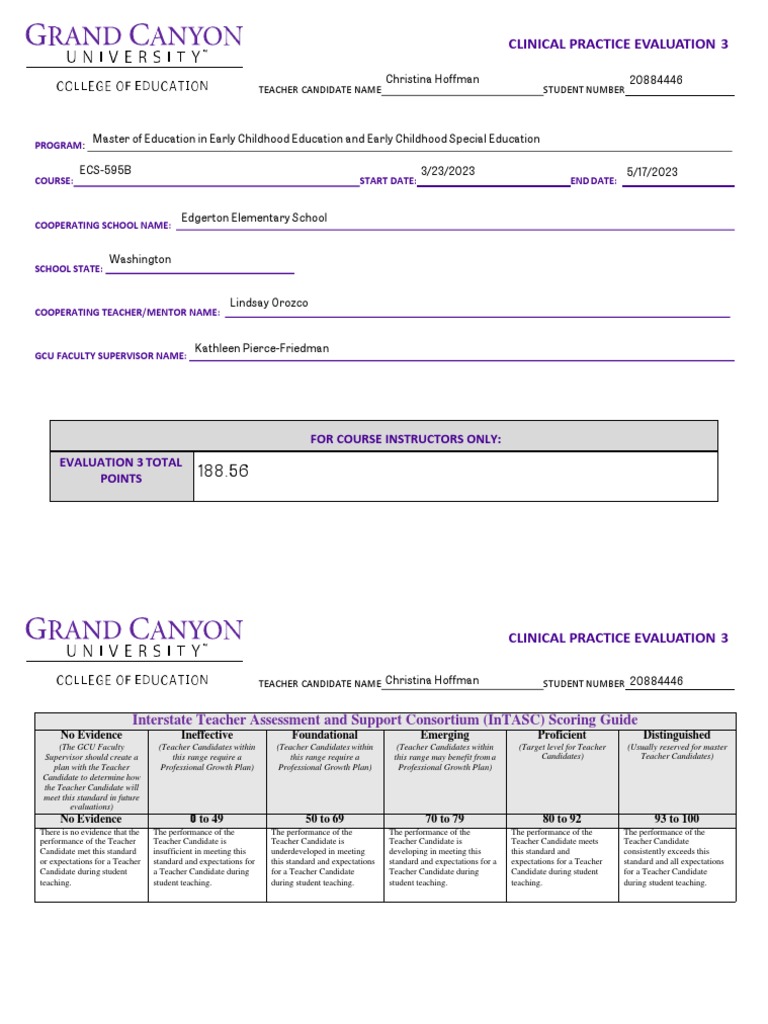 Clinical Practice Eval 3 Completed | PDF