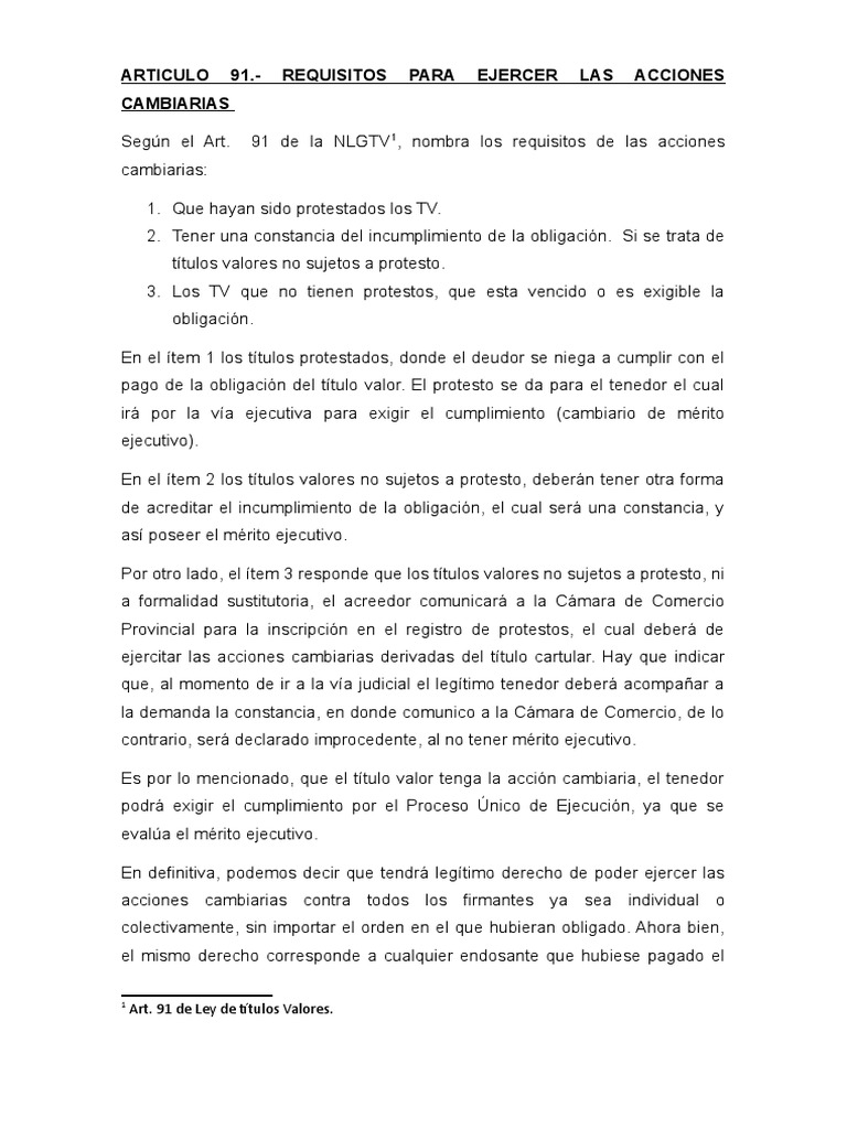 Requisitos para Ejercer Las Acciones Cambiarias. | PDF | Pagos | Justicia