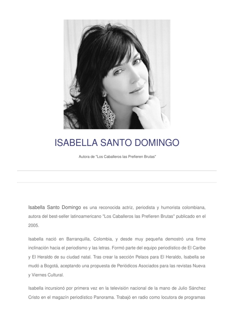 Biografía de Isabella Santo Domingo | PDF