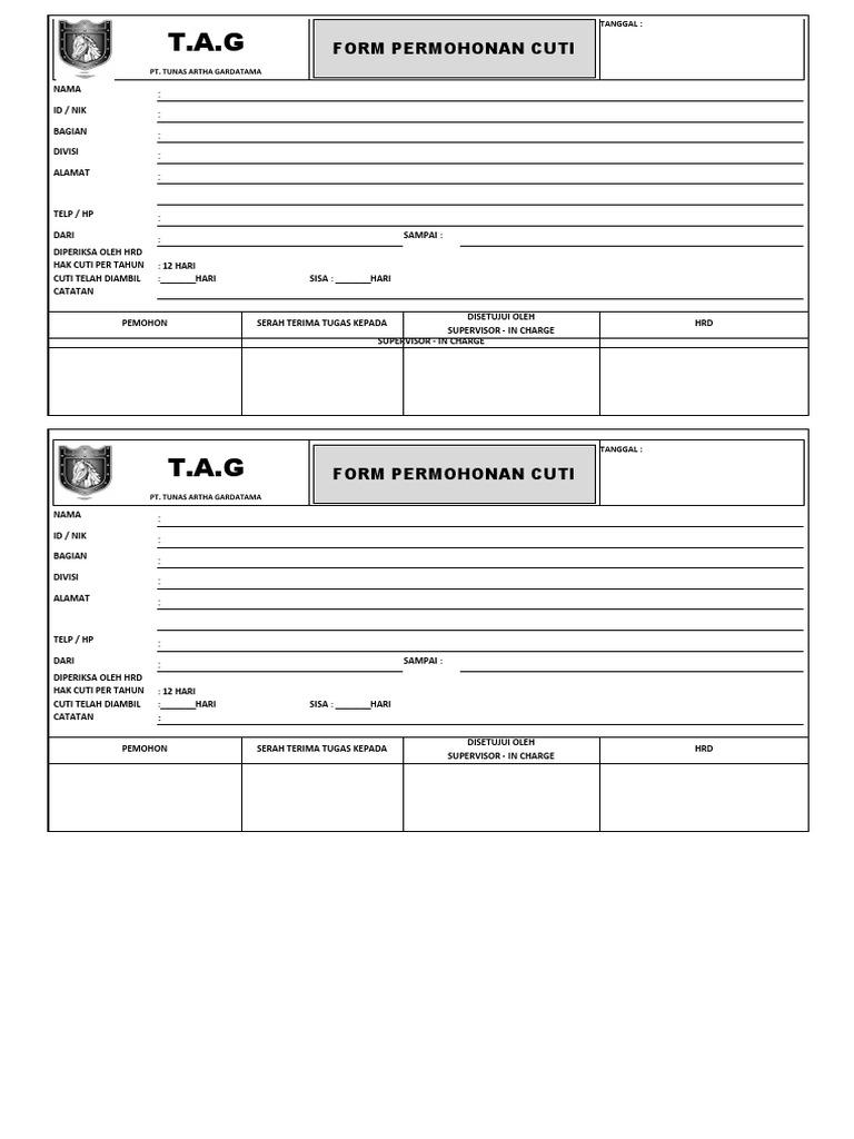 Form Permohonan Cuti | PDF