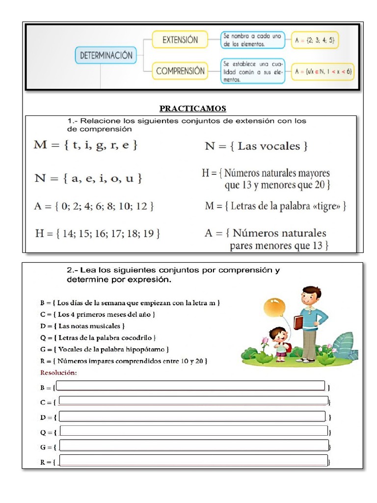 Ficha de Conjuntos Unitarios-Vacios-Finito-Infinito | PDF | Conjunto ...
