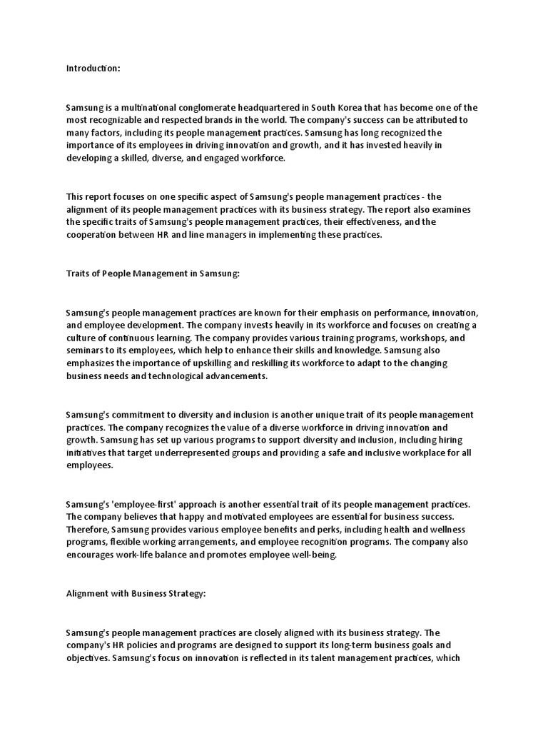 Samsung Report | PDF | Employment | Innovation