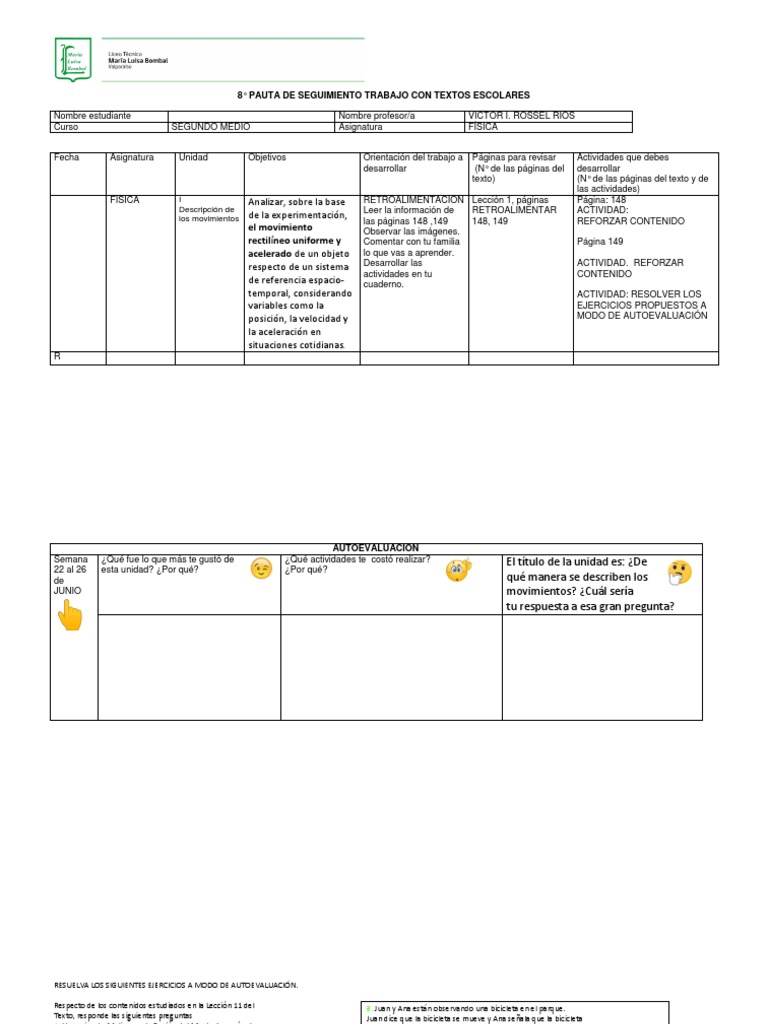 2 Medio Fisica Rossel p9 | PDF