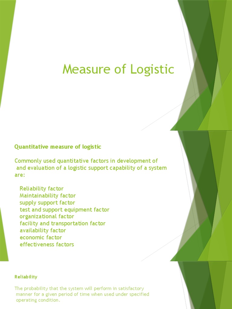 Measure of Logistic | PDF | Reliability Engineering | Reuse