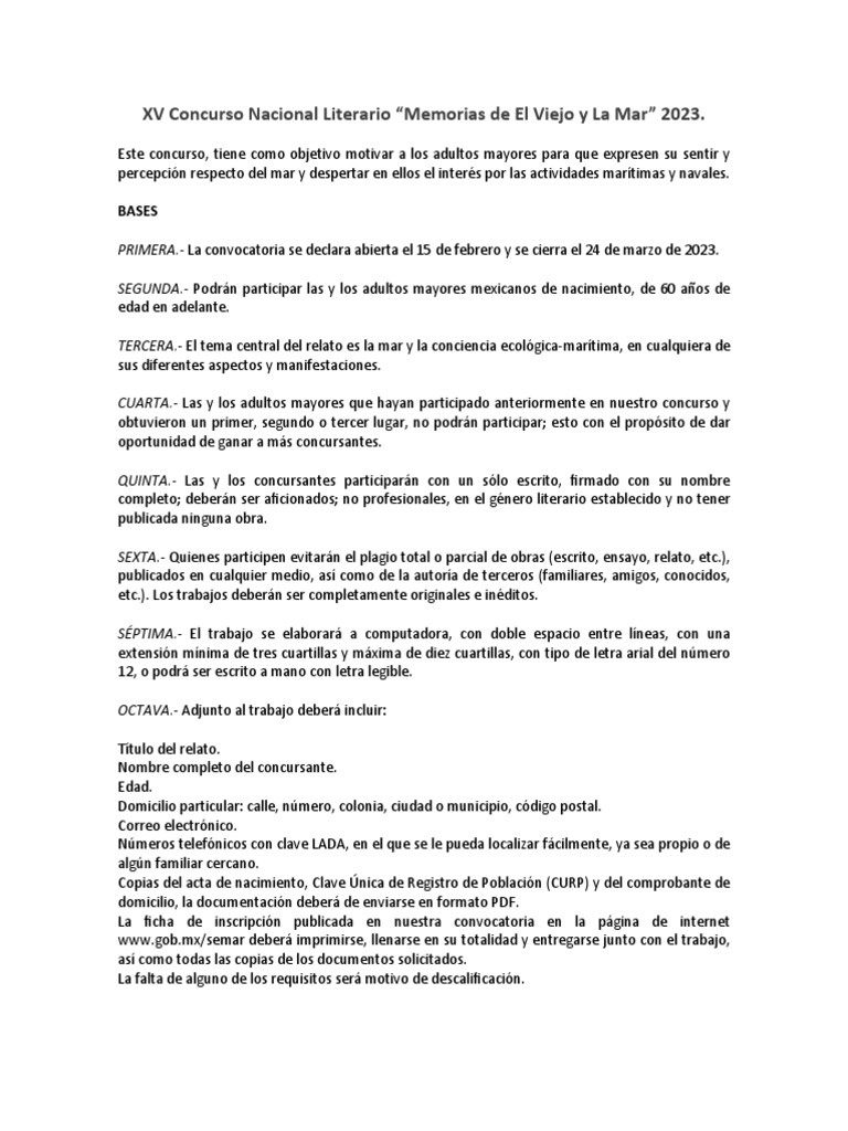 Conv El Viejo Y La Mar Pdf
