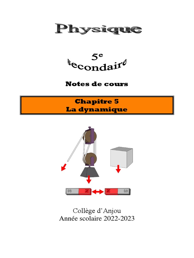 Chapitre 5 2022-2023 Dynamique | PDF | Lois du mouvement de Newton ...